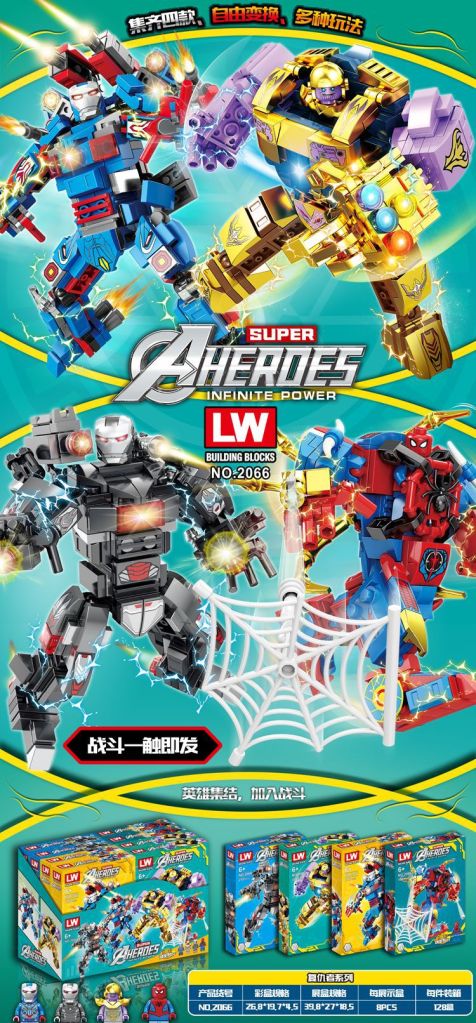 LeWan 2066: Various Marvel Superhero Mechs Preview – Down The Blocks