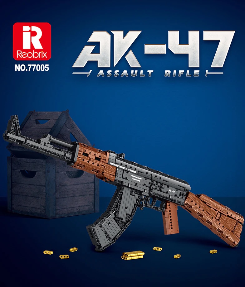 Reobrix 77005: Technic AK-74 Assault Rifle Model Gun Build (Can Shoot ...