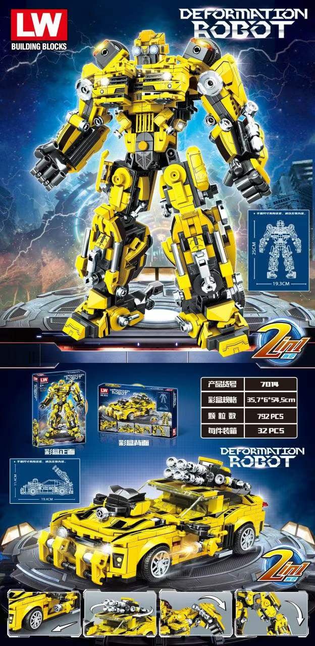 LeWan 7013-7014: Deformation Robot Optimus Prime And Bumblebee ...